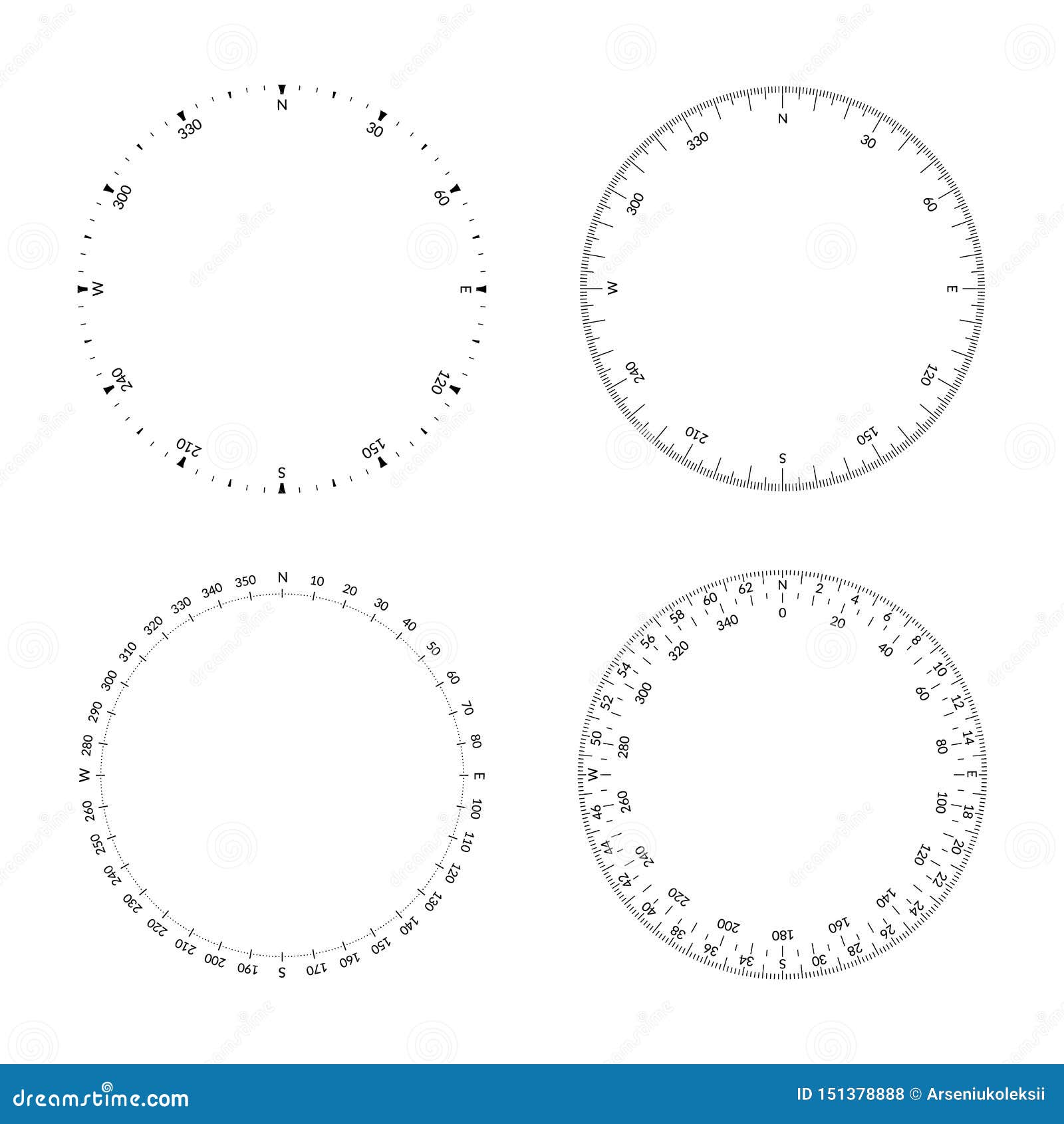 Circular Protractor. Measuring Degrees Tool. Round Scale, Level ...