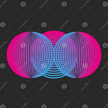 Circular Psychedelic Pattern Logo Featuring Overlapping Three Circles ...