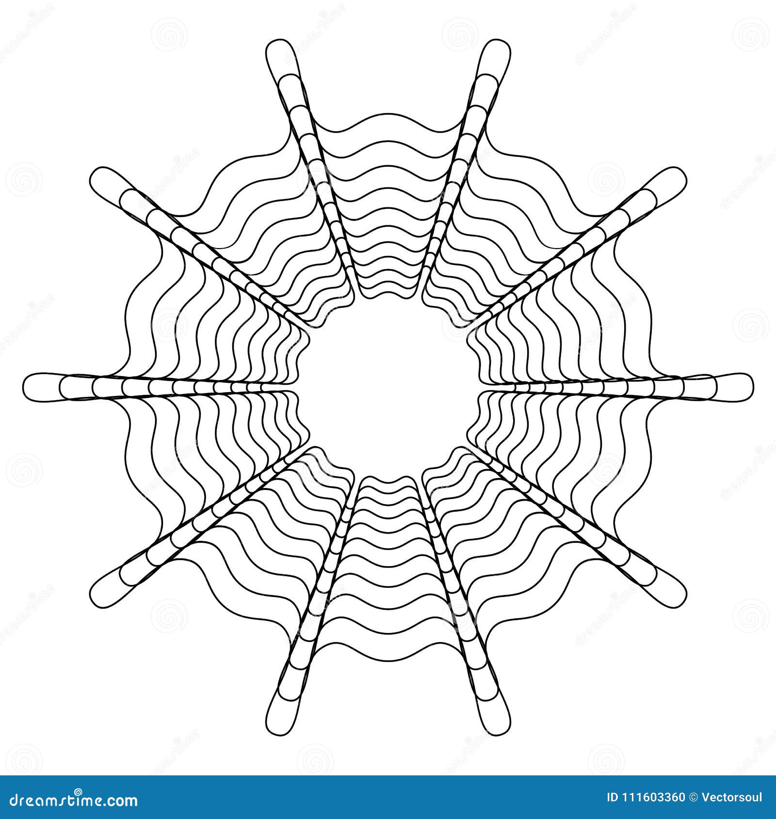 Circular, Radial Abstract Element on White. Radiating Shape with Stock ...