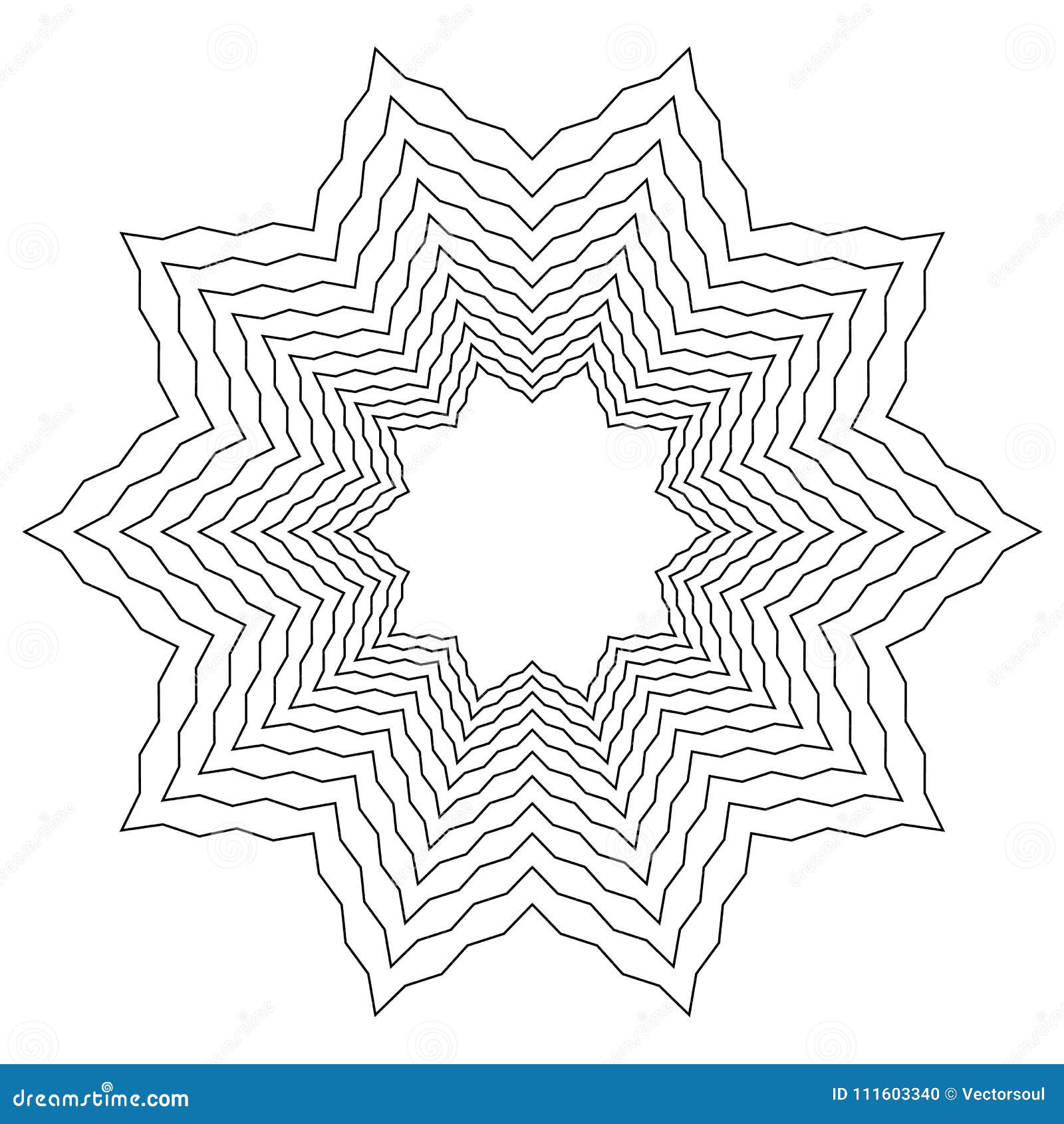 Circular, Radial Abstract Element on White. Radiating Shape with Stock ...