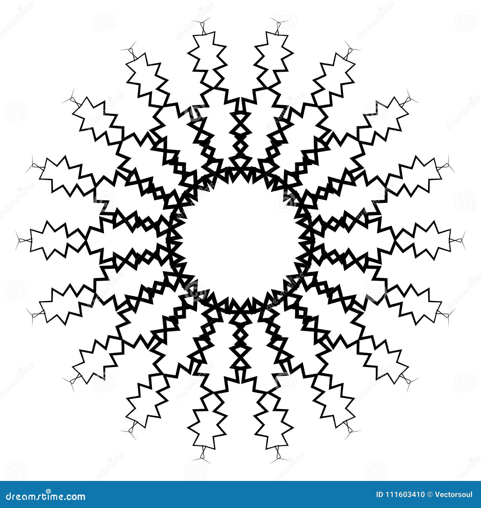 Circular, Radial Abstract Element on White. Radiating Shape with Stock ...
