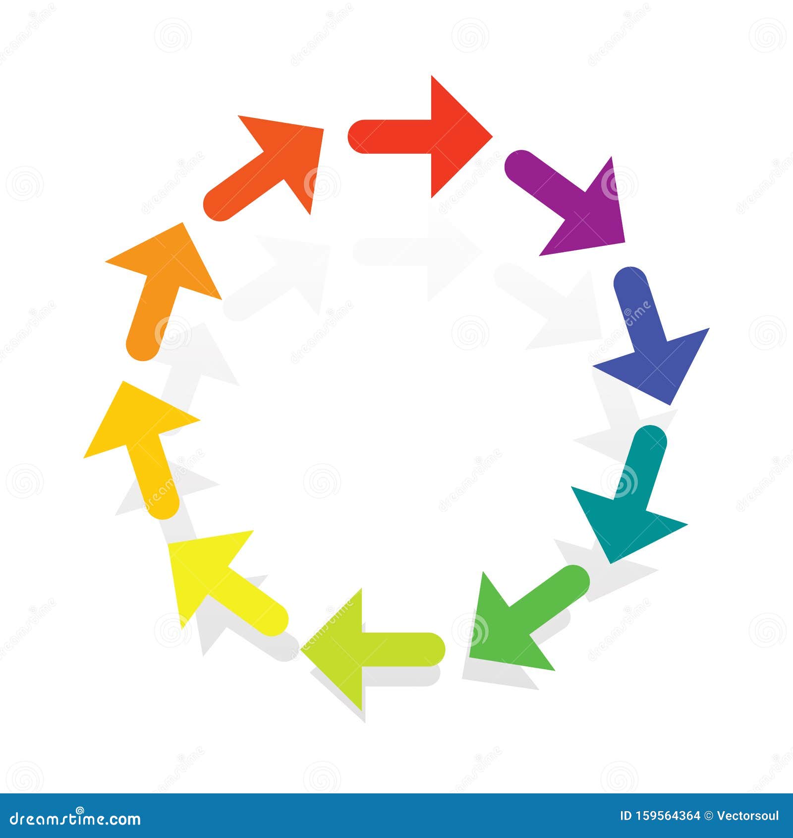 Circular, Radial Arrows for Burst, Extension, Alignment Themes ...
