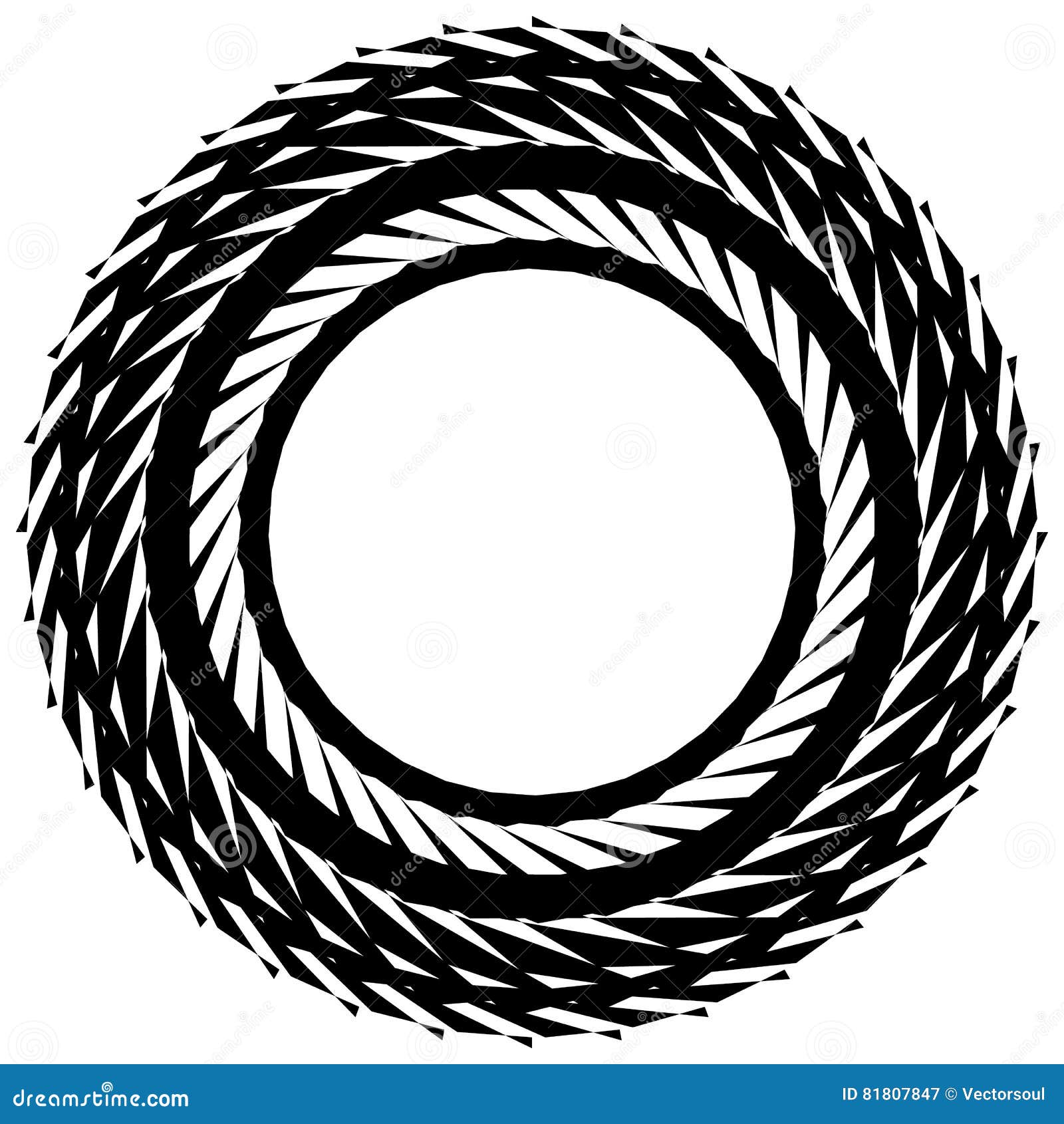 Circular Radial Geometric Element Isolated on White Background Stock ...