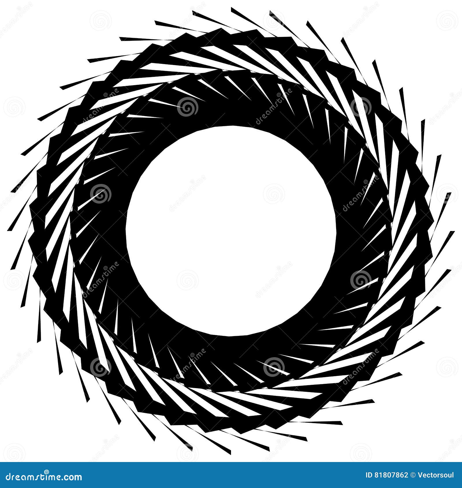 Circular Radial Geometric Element Isolated on White Background Stock ...