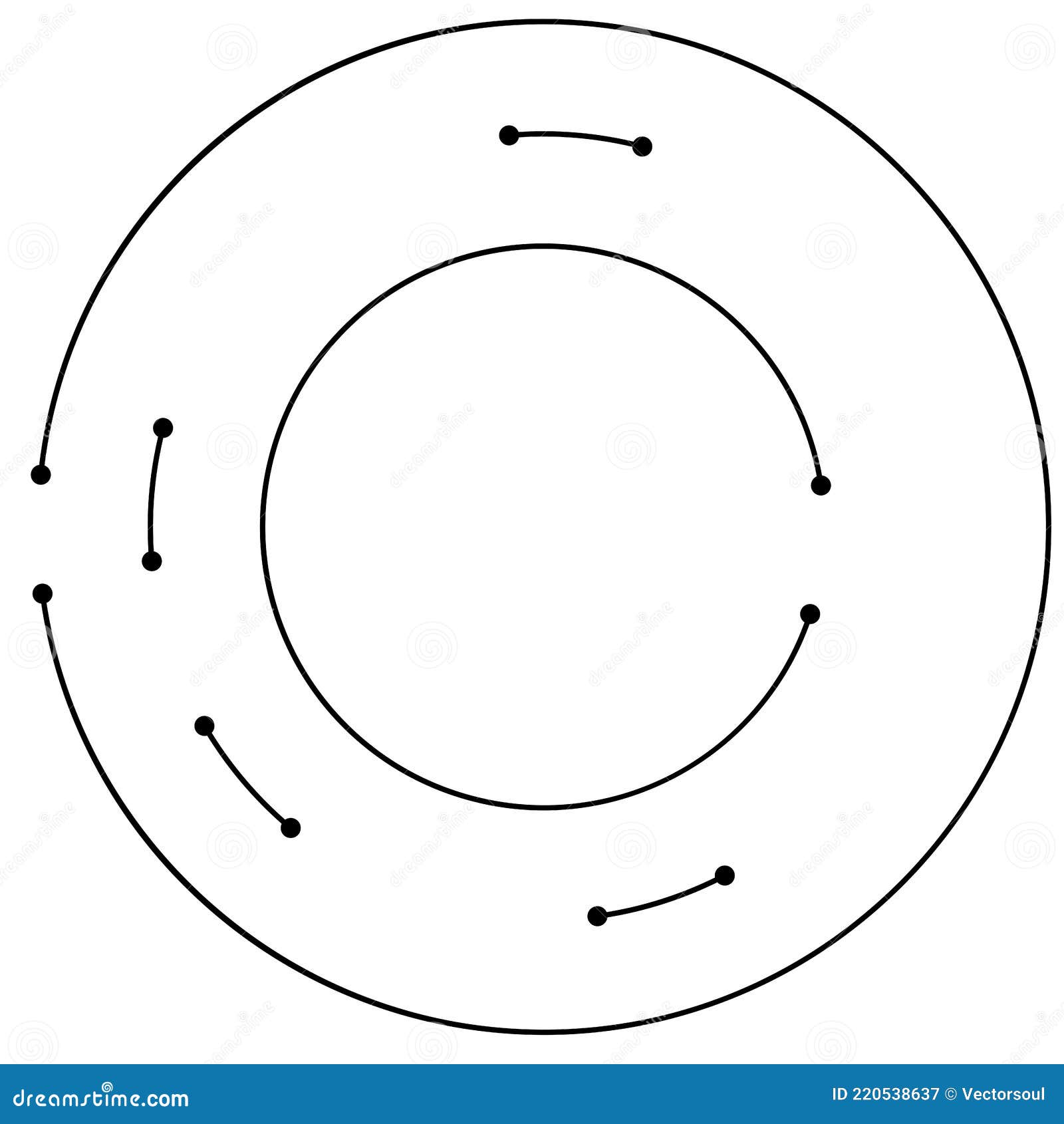 Circular, Radial Lines with Nodes, Points Stock Vector - Illustration ...