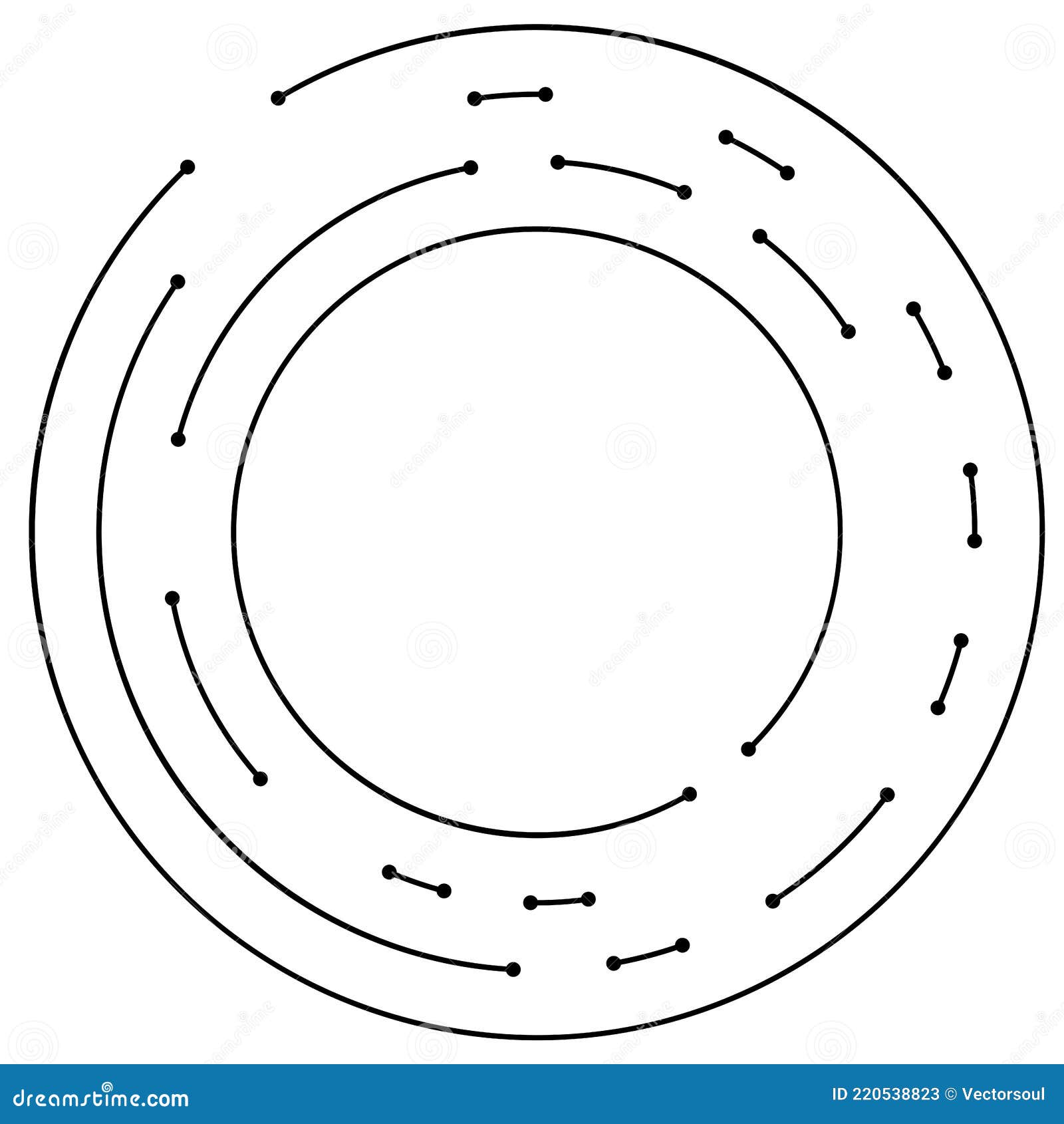 Circular, Radial Lines with Nodes, Points Stock Vector - Illustration ...