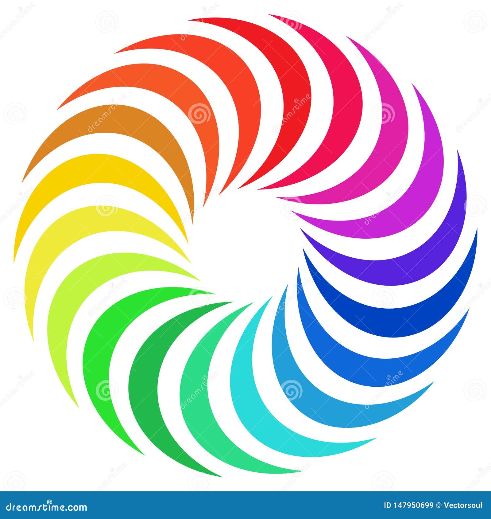 Circular, Radial Motif, Mandala, Design Element with Rainbow Colors ...