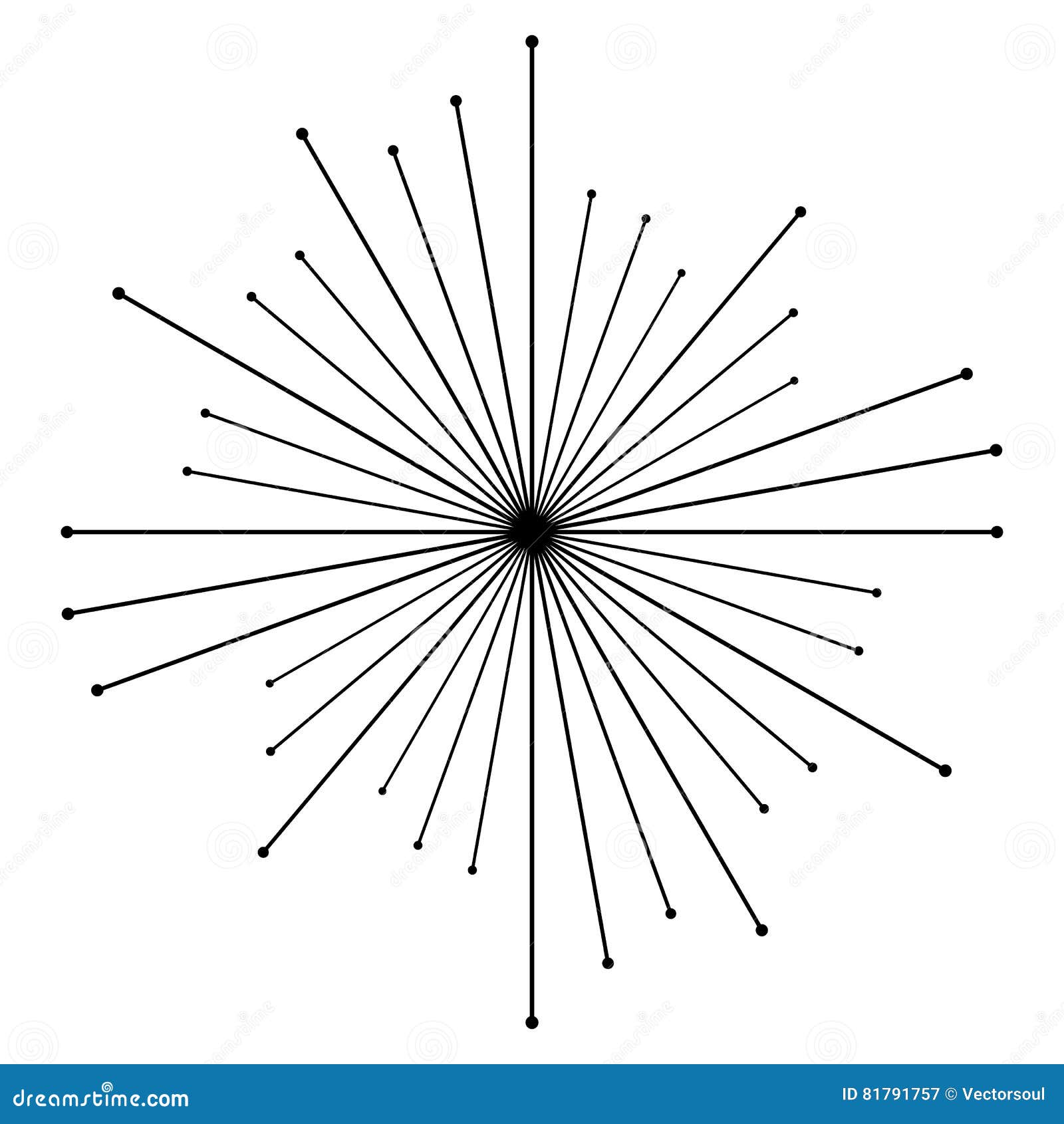 Circular Radial, Radiating Lines Element. Abstract Rays, Beams, Stock ...