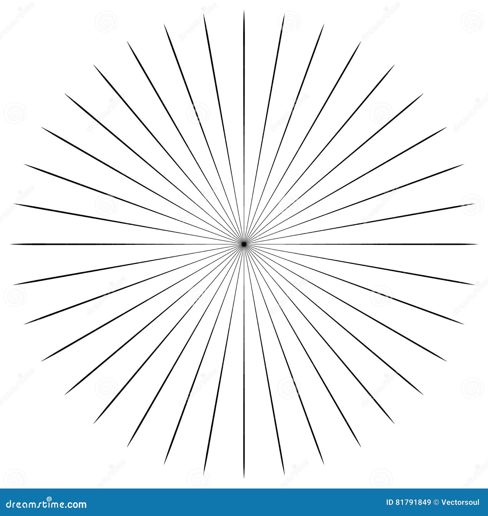 Circular Radial, Radiating Lines Element. Abstract Rays, Beams, Stock ...