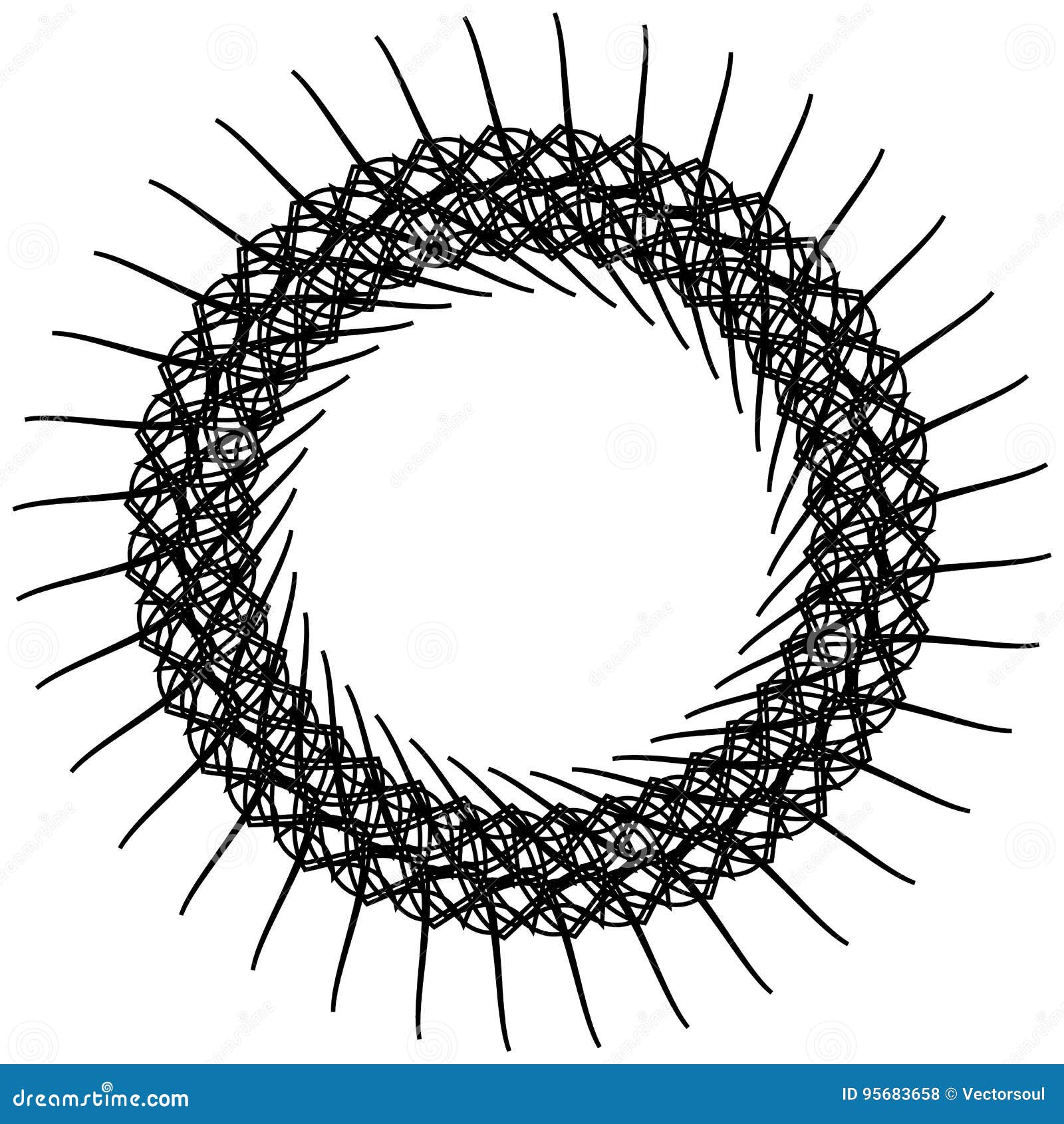 Circular, Radiating Abstract Shape, Motif. Geometric Design Elem Stock ...