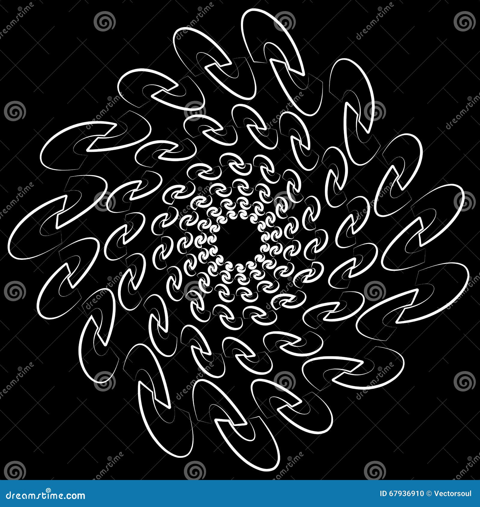 Circular, Radiating Element. Abstract Monochrome Geometric Graph Stock ...