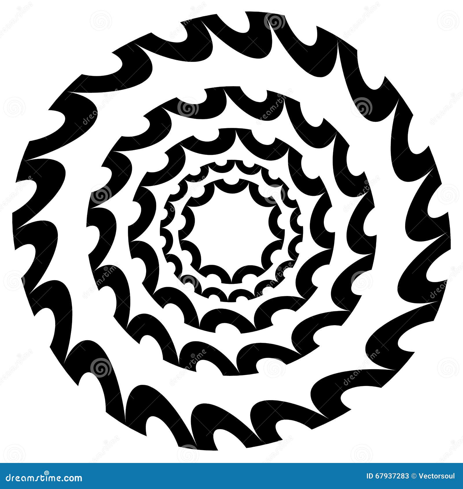 Circular, Radiating Element. Abstract Monochrome Geometric Graph Stock ...