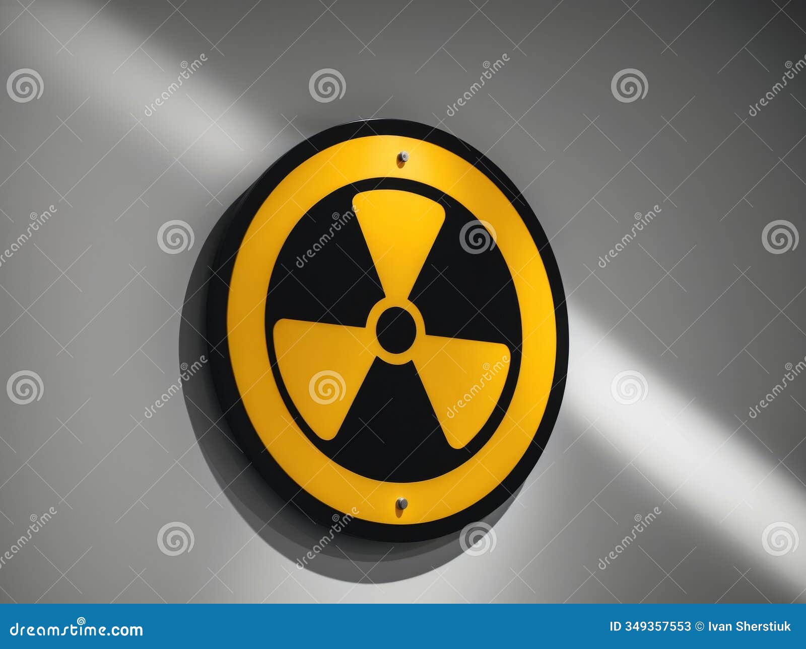 Circular Radiation Warning Sign with Yellow and Black Design. Stock ...
