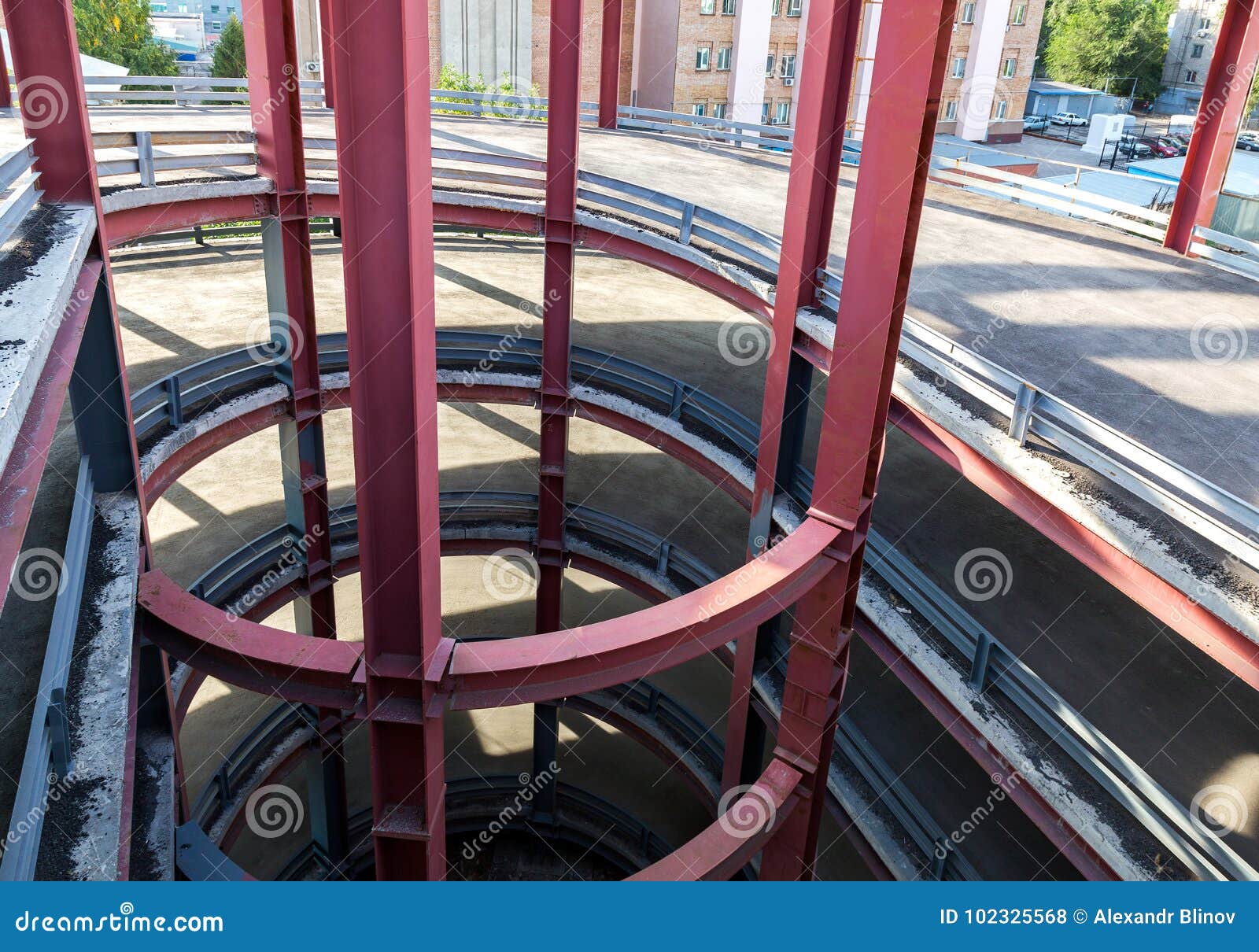 Circular Ramp in the Modern Multi-level Parking Stock Photo - Image of ...