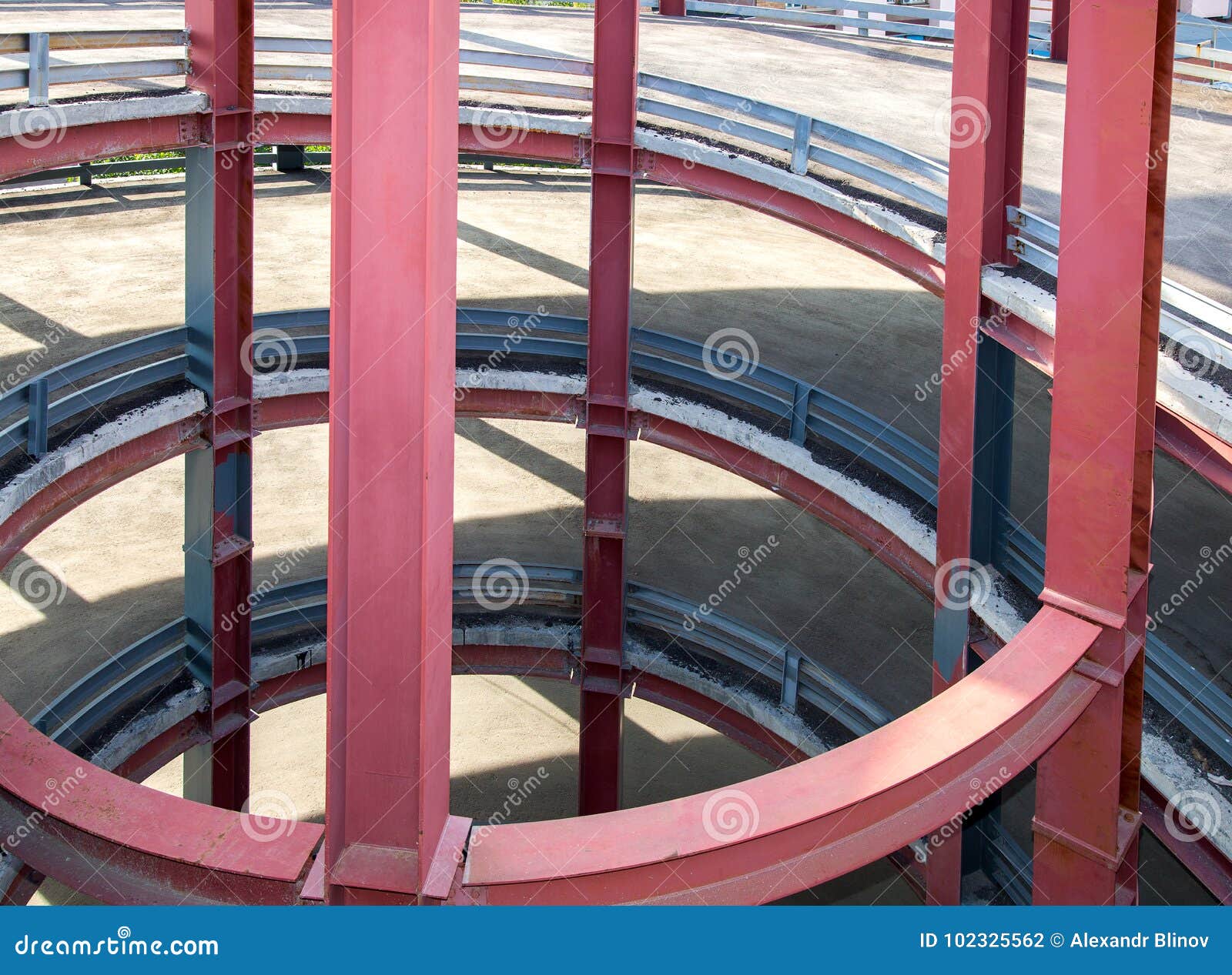 Circular Ramp in the Modern Multi-level Parking Stock Photo - Image of ...