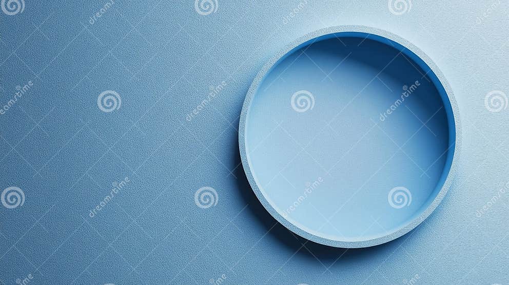 Circular Recessed Blue Wall Art Stock Photo - Image of installation ...