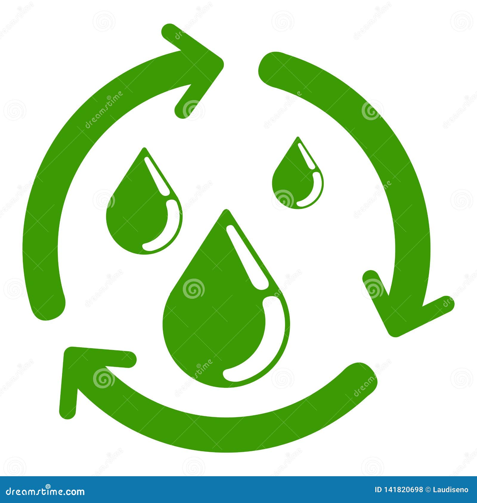 Circular Recycling Symbol with a Water Drops Stock Vector ...