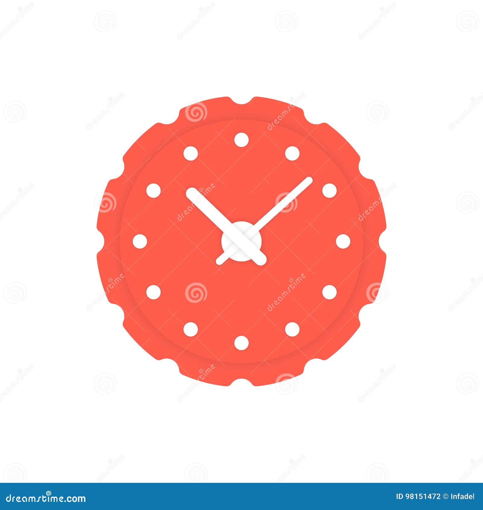 Circular red clock icon stock vector. Illustration of icon - 98151472