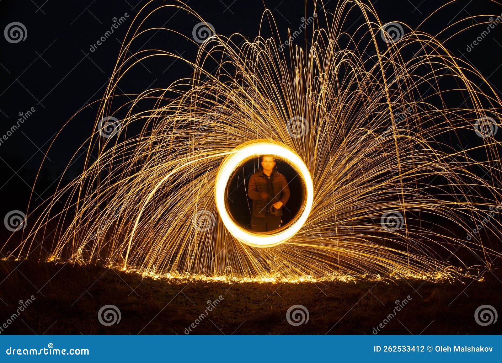 Circular Red Lights with Sparks Stock Photo - Image of beautiful, spark ...