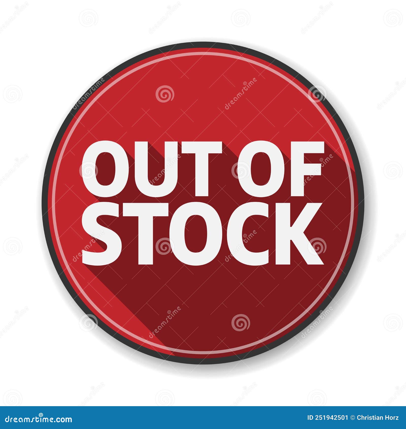 Circular Red OUT of STOCK Label or Sign Stock Vector - Illustration of ...