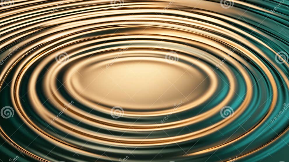 Circular Ripples Create a Mesmerizing Pattern in Golden Water ...