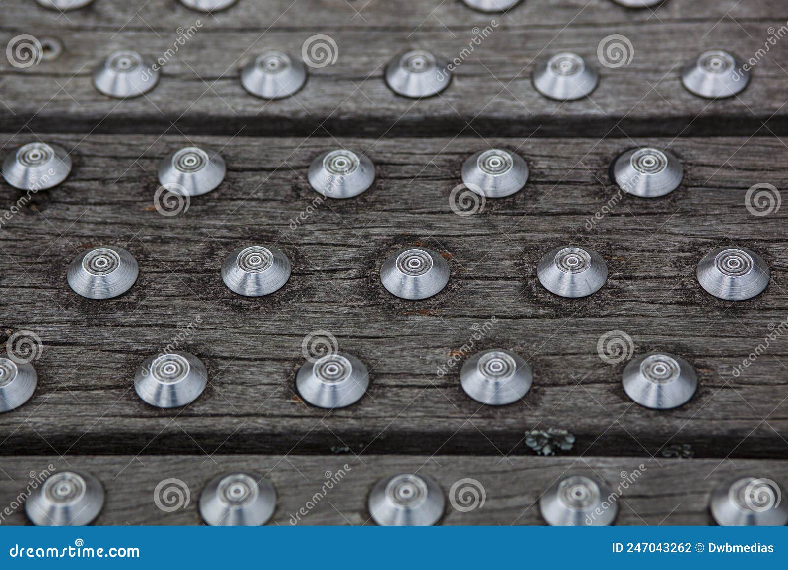 Circular Rivets in Wood Deck Stock Photo - Image of wood, grad: 247043262