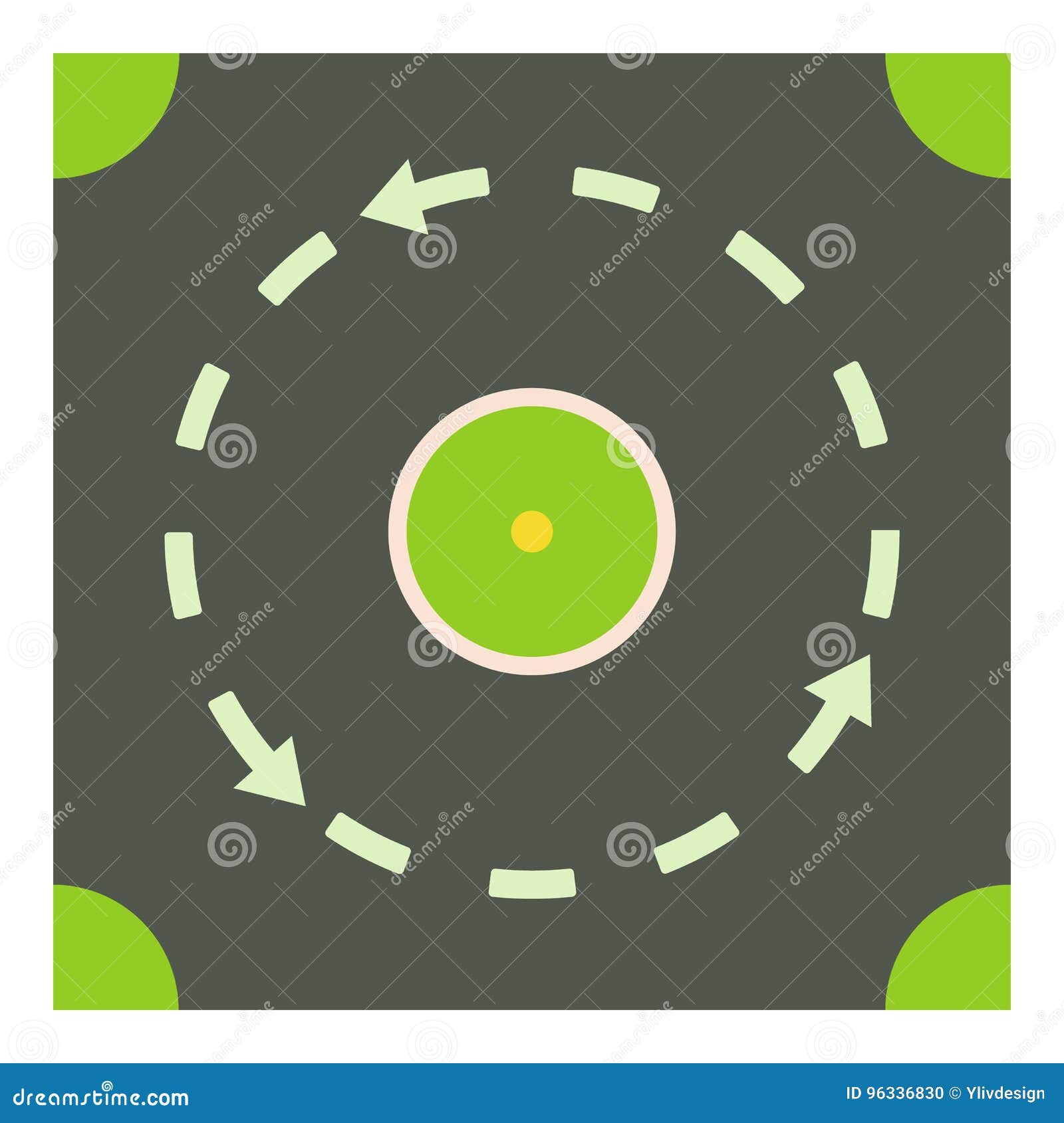 Circular Road Icon, Cartoon Style Stock Vector - Illustration of ...