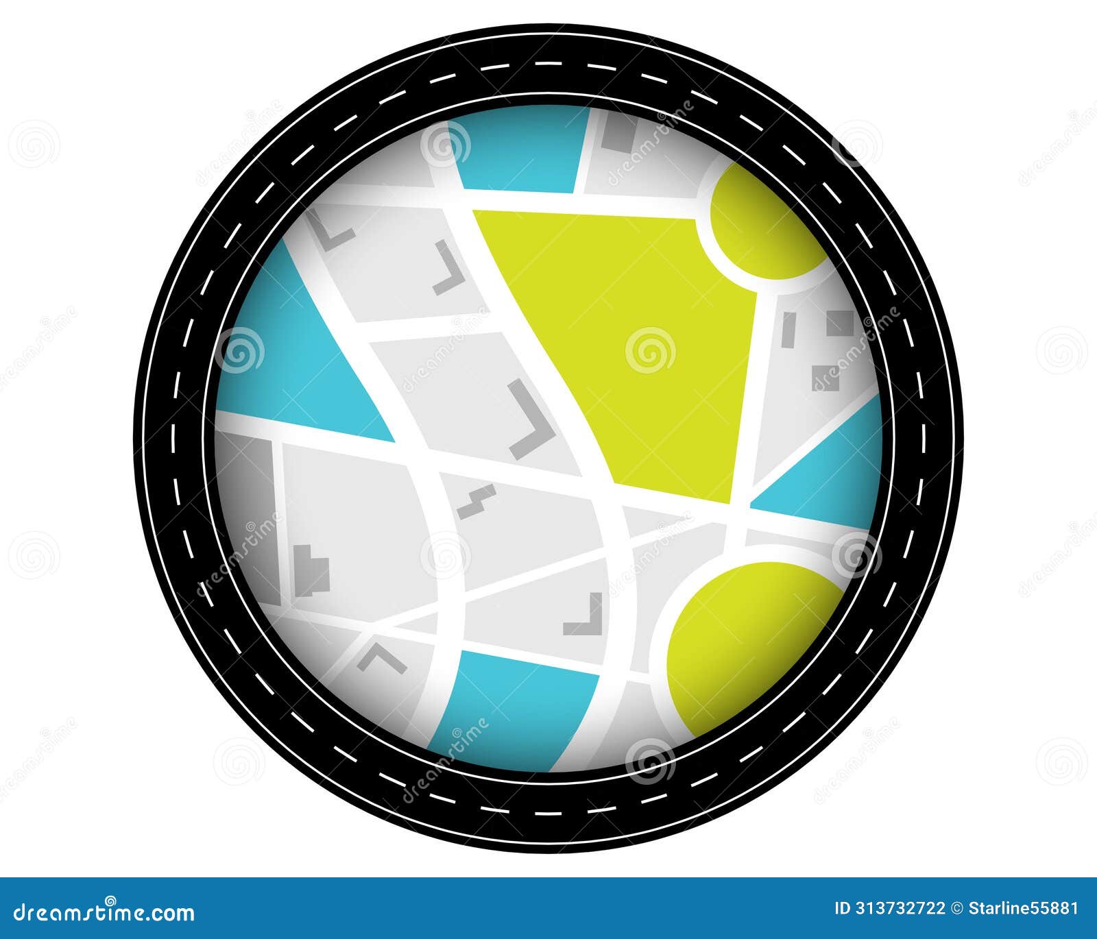 Circular Road Pathway Route Journey Background Stock Vector ...