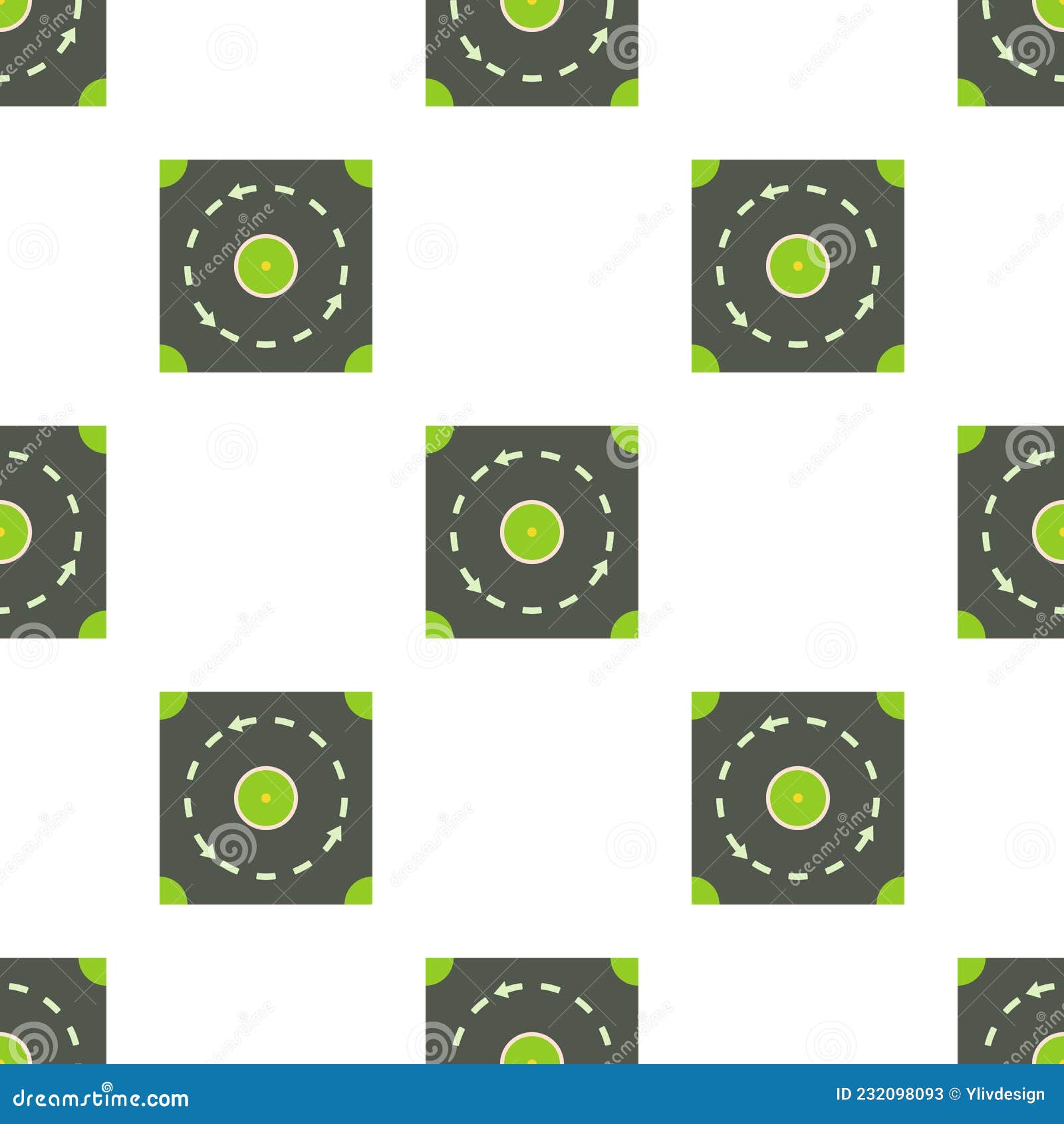 Circular Road Pattern Seamless Vector Stock Vector - Illustration of ...