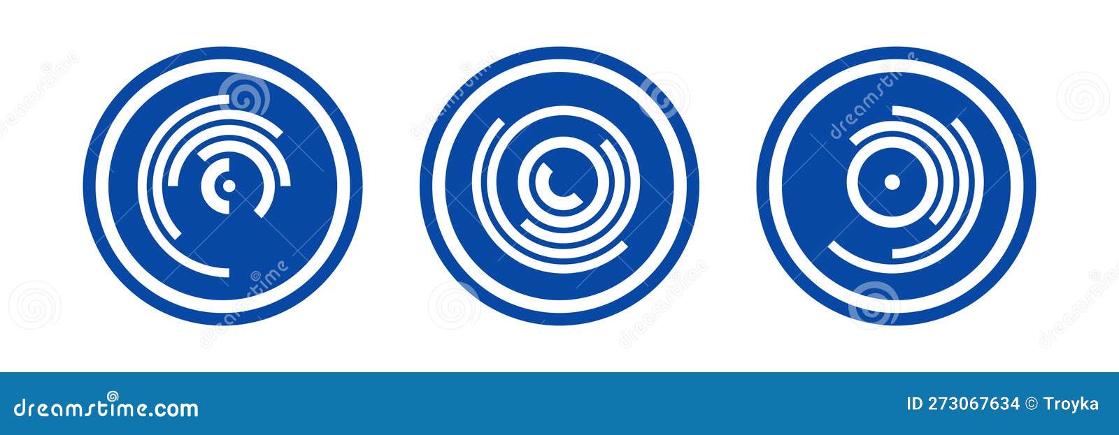 Circular Rotation Elements Set for Logo Design. Abstract Circle Icons ...