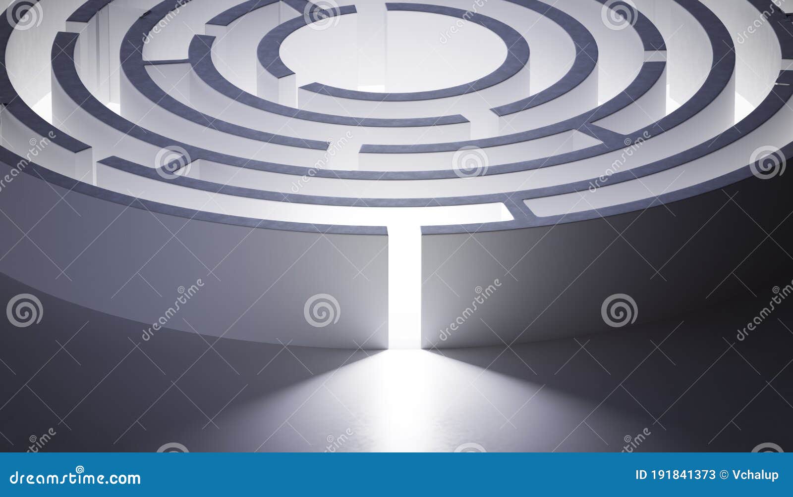 Circular Rounded Maze. 3D Rendered Illustration Stock Illustration ...