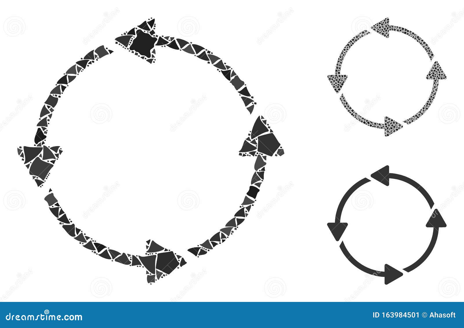 Circular Route Composition Icon of Raggy Pieces Stock Vector ...