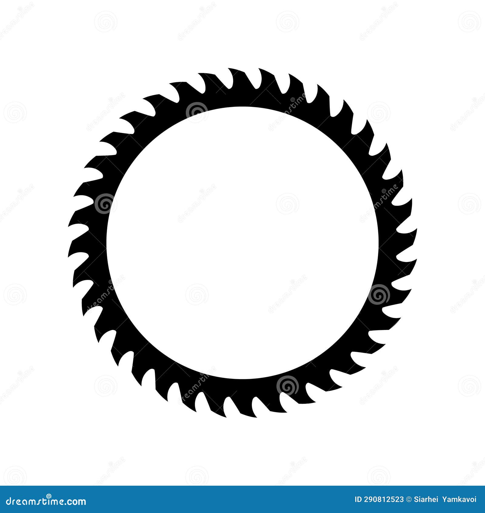 A Circular Saw Blade. Sawblade with Empty White Circle Inside. Vector ...