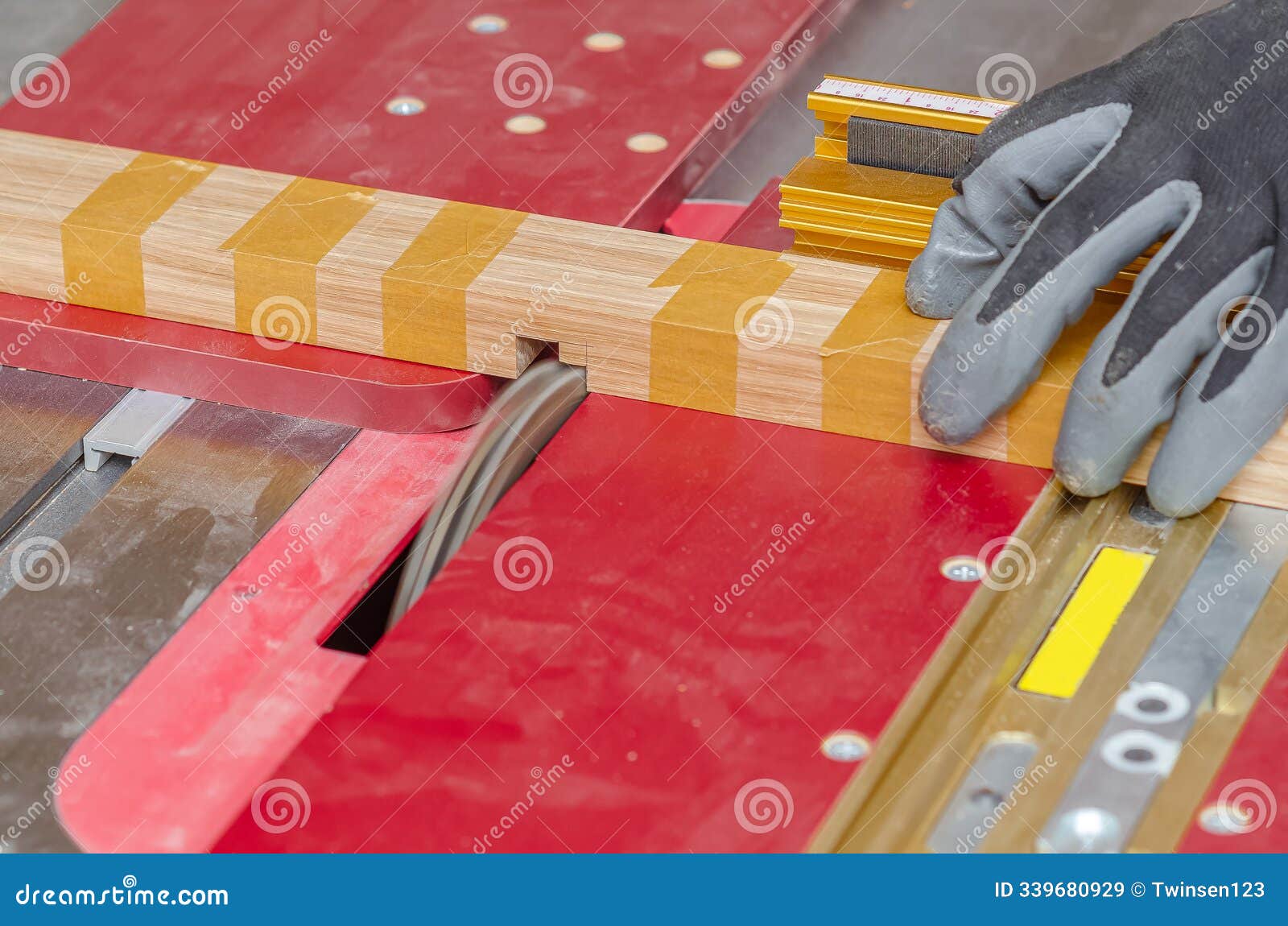 Circular Saw Cuts Grooves in Board in Carpentry Workshop Stock Image ...