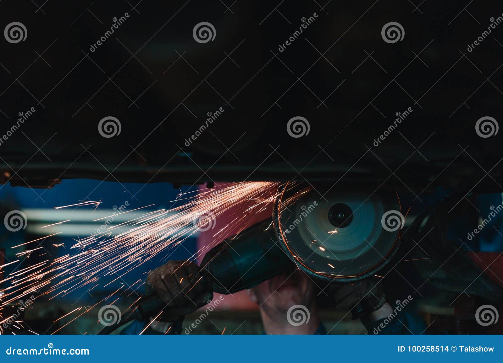 Circular Saw Cutting Steel with Split Fire Stock Photo - Image of power ...