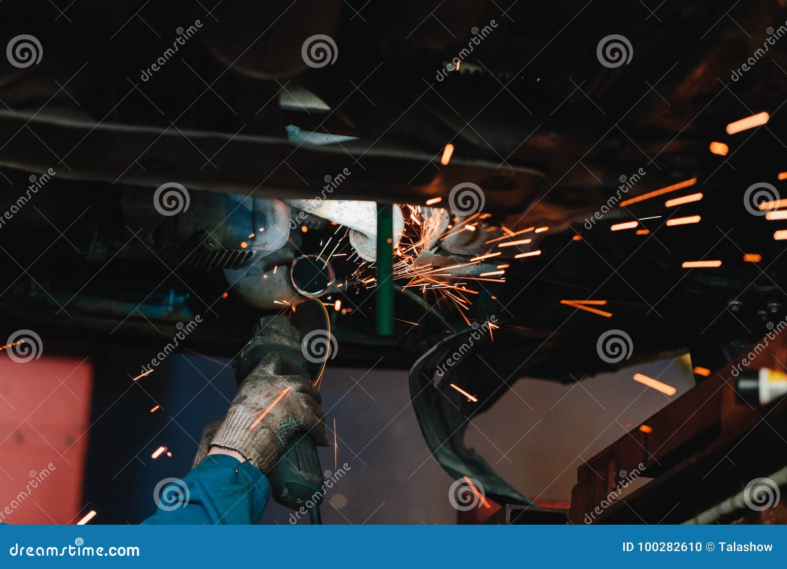 Circular Saw Cutting Steel with Split Fire Stock Photo - Image of ...