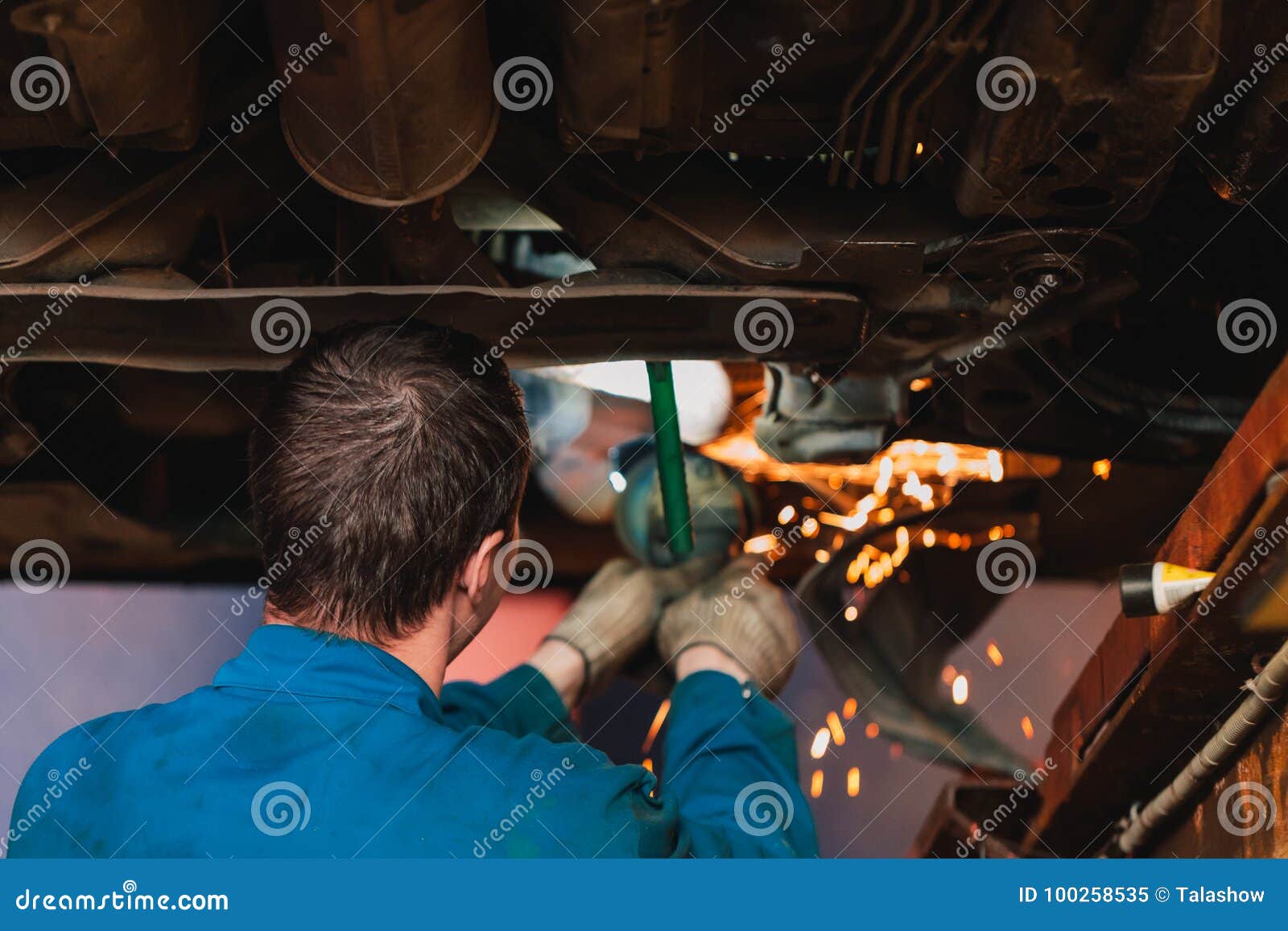 Circular Saw Cutting Steel with Split Fire Stock Image - Image of ...