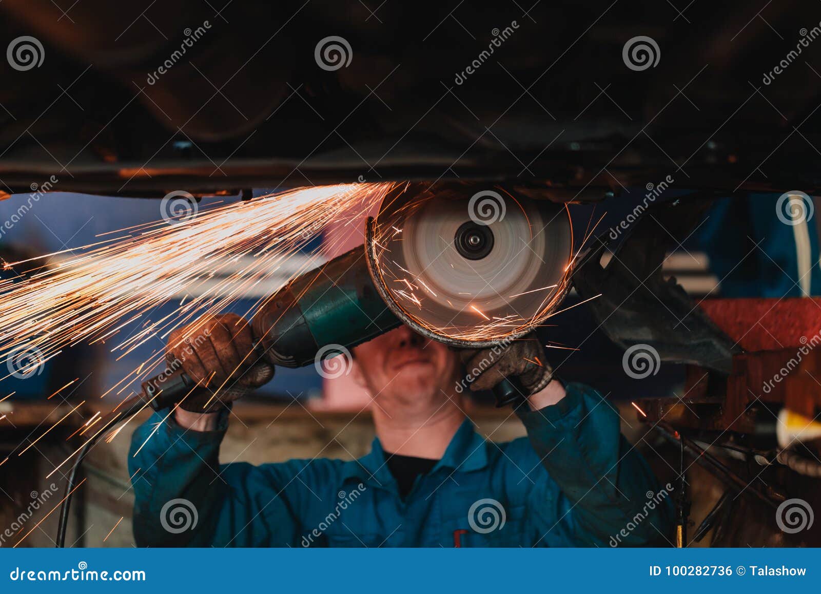 Circular Saw Cutting Steel with Split Fire Stock Photo - Image of metal ...