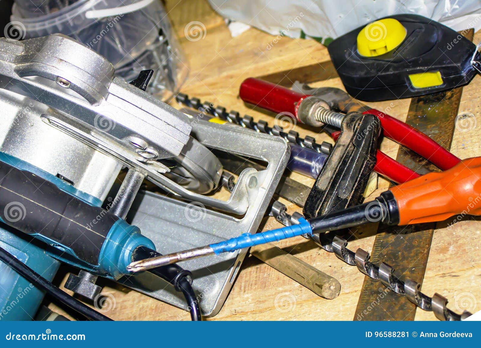 Circular Saw, Drill Bits, Screwdriver, Tape Measure, Pliers, Ruler ...