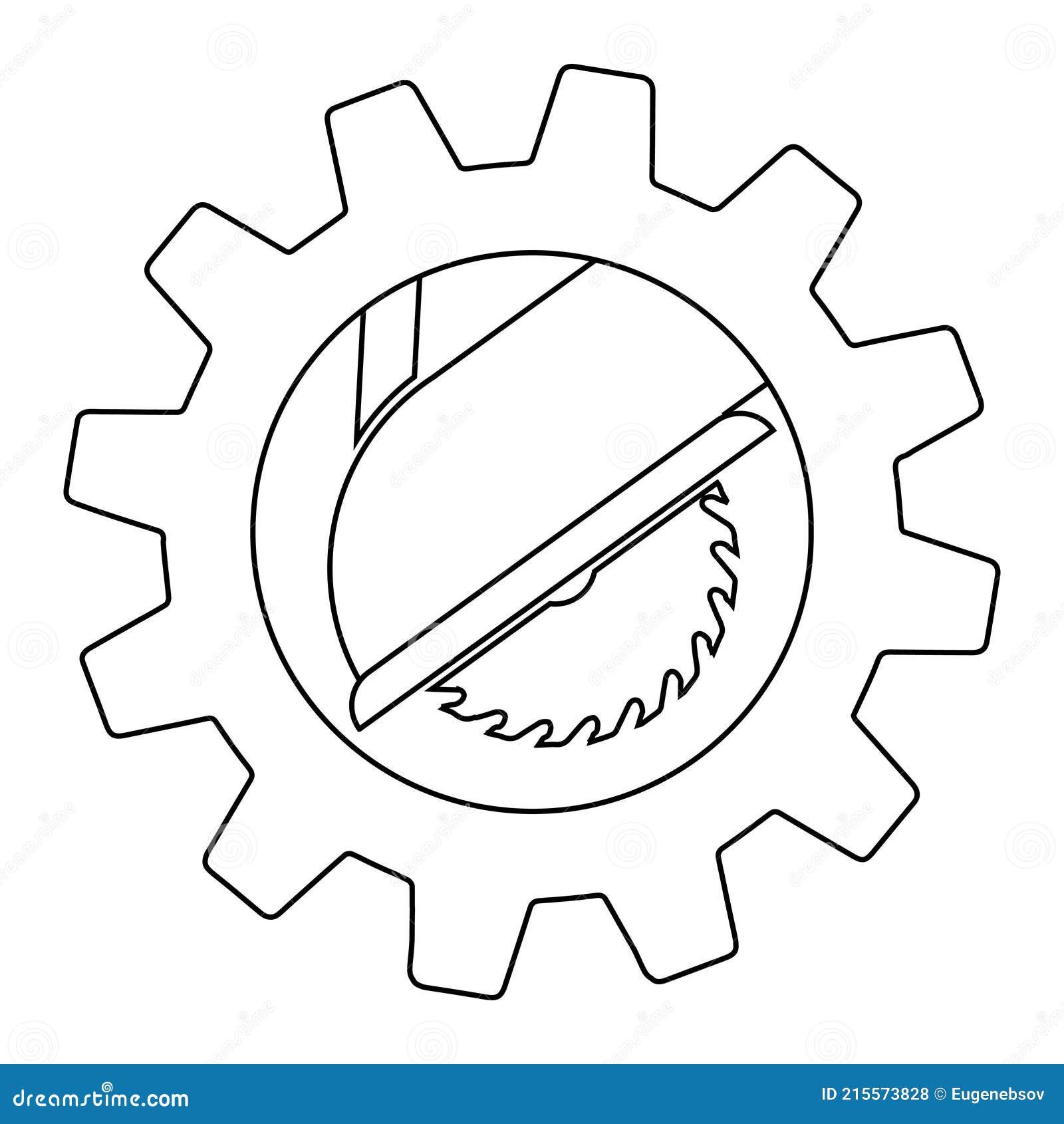 Circular Saw in Gear Simple Icon. from Working Tools, Construction and ...