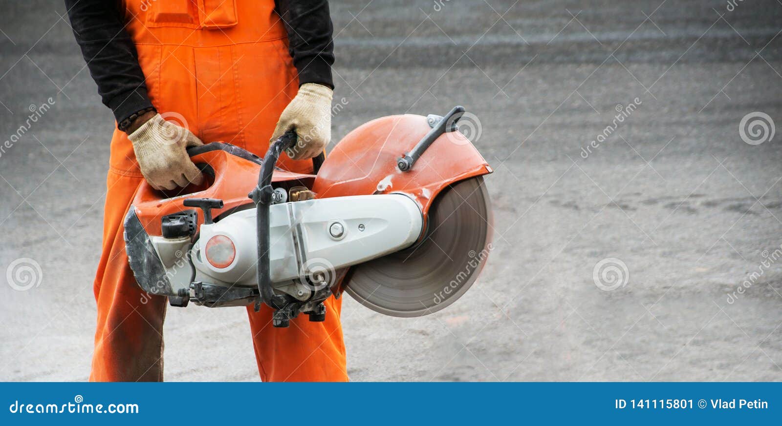 Concrete cutter machine stock image. Image of block - 141115801