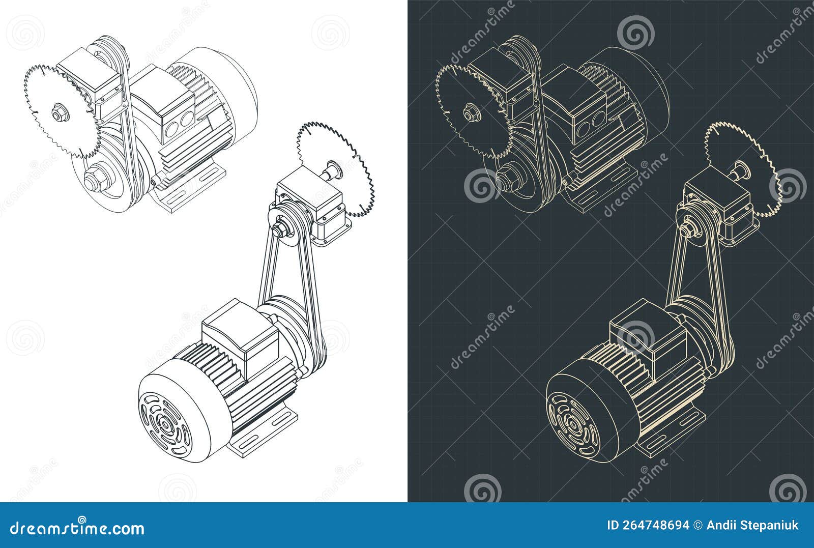 Circular Saw Machine Isometric Blueprints Stock Vector - Illustration ...