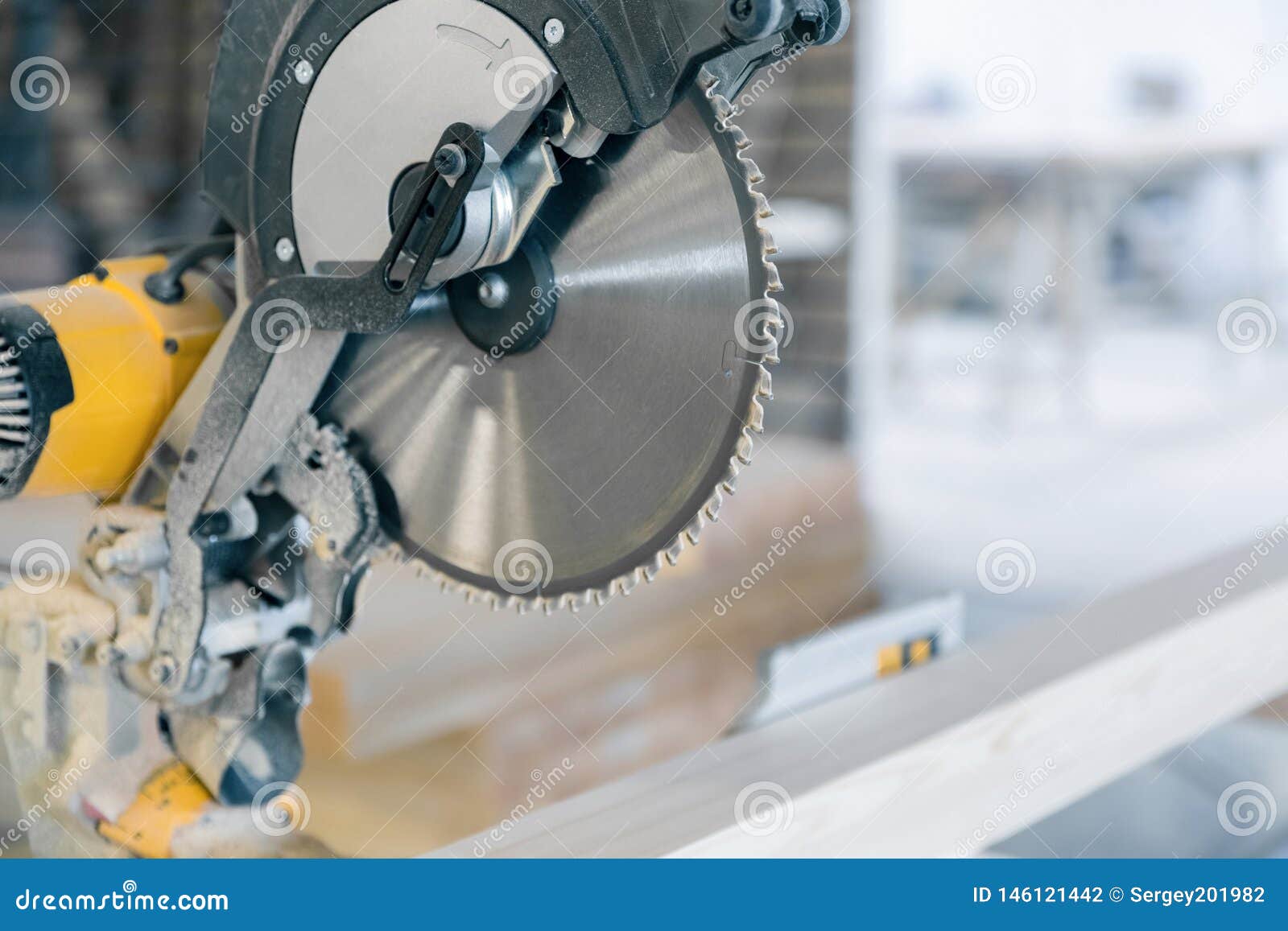 Circular Saw in Production. Large Disc with Sharp Teeth Stock Photo ...