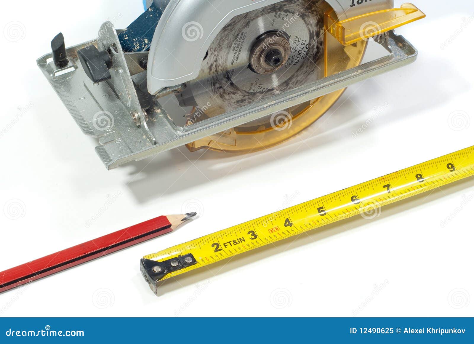 Circular Saw And Ruler Royalty-Free Stock Photography | CartoonDealer ...
