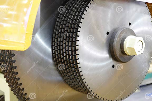 Circular Saw on the Stone Cutting Machine Stock Photo - Image of iron ...