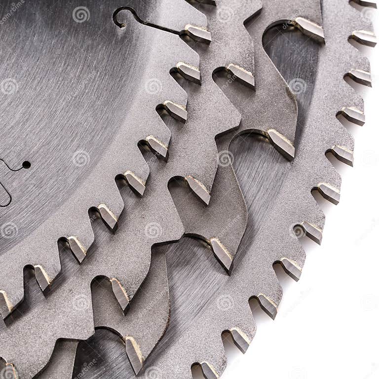 Circular Saws with Teeth Close-up, on a White Stock Photo - Image of ...