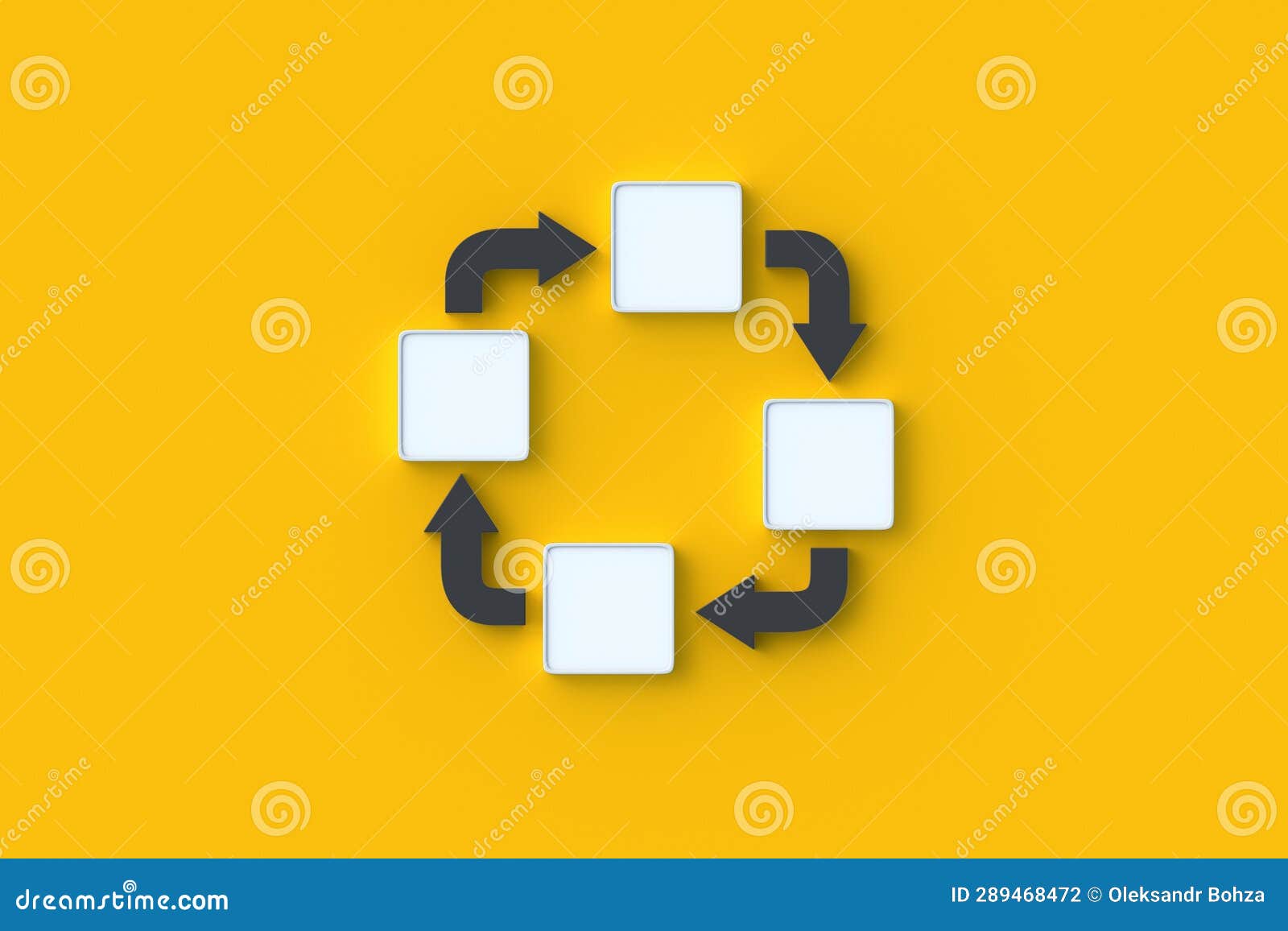 Circular Scheme Made of Empty Buttons and Arrows Stock Illustration ...