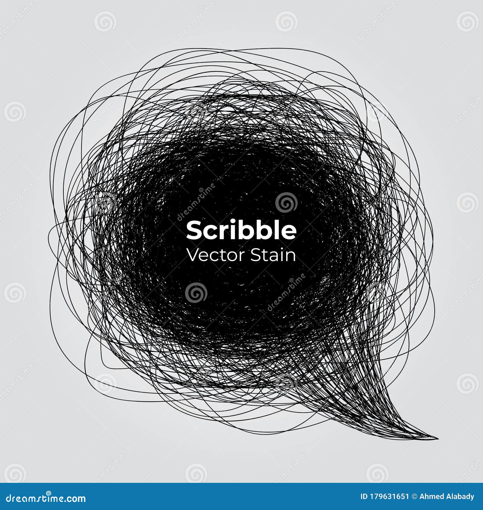 Scribble Vector of Rounded Pencil Lines in Messy Spiral Pattern with ...