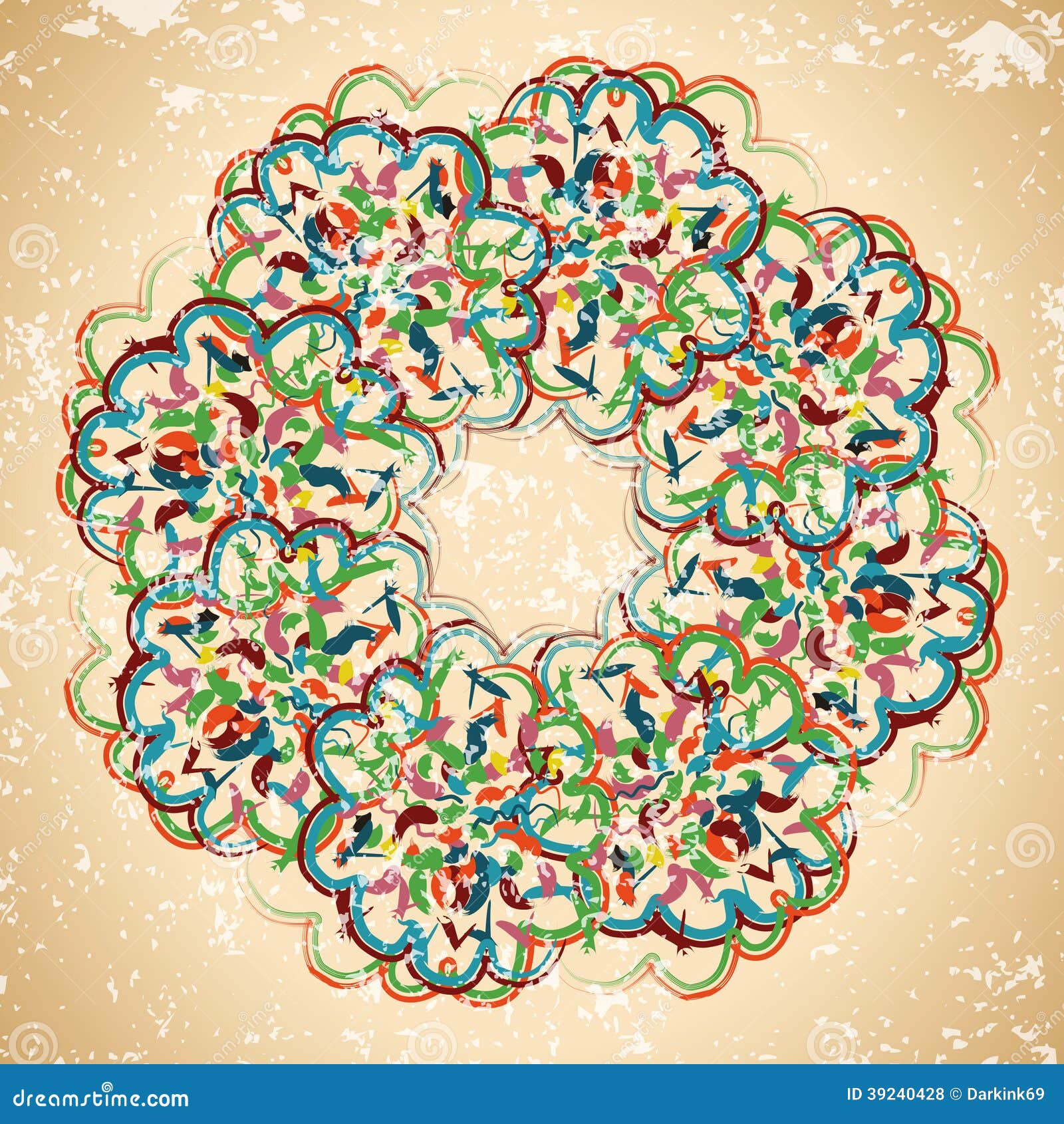 Circular Seamless Pattern of Brush Strokes Stock Vector - Illustration ...