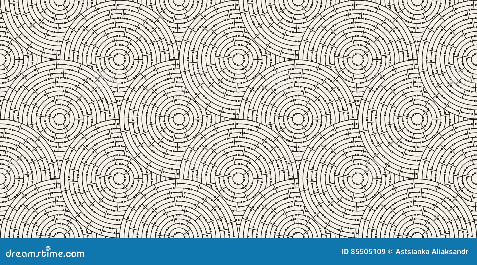 Circular Seamless Pattern of Colored Labyrinth with Dots, Flat Stock ...